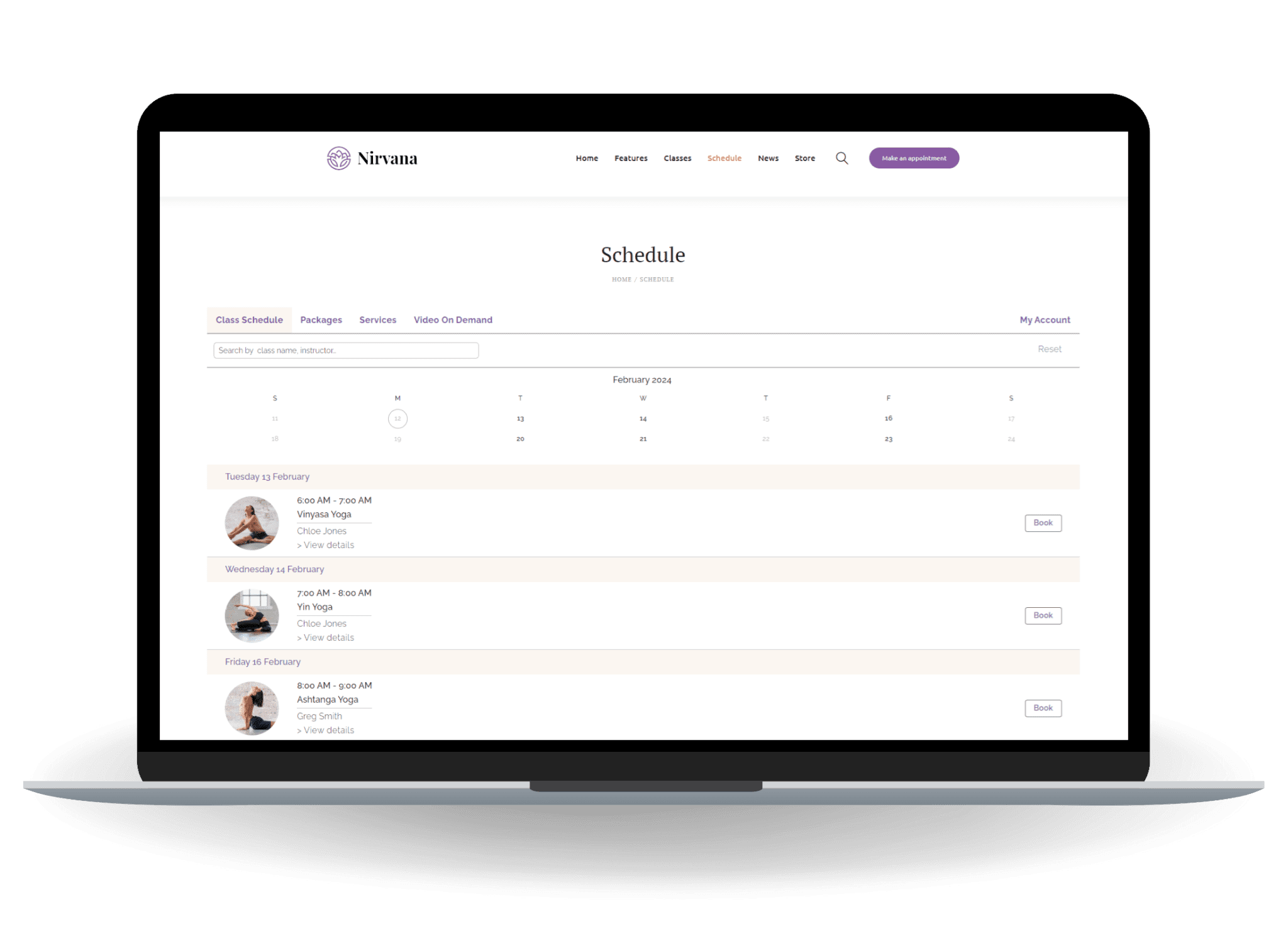 Fitness Class Scheduling Software - ClassFit